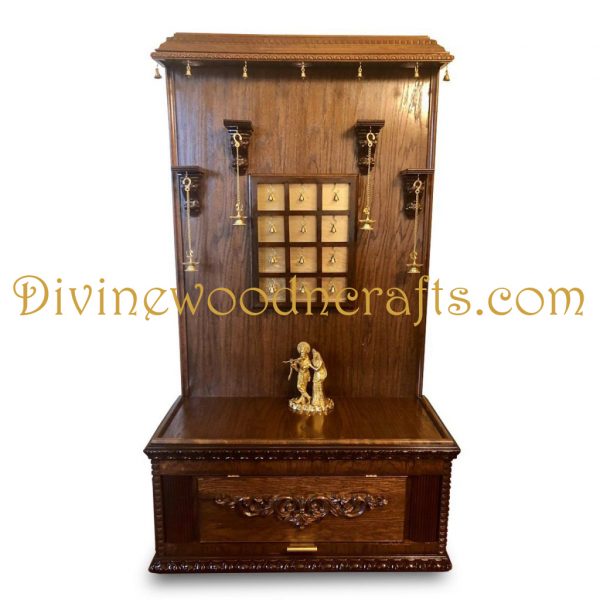 72" Custom Pooja Mandir w/o Storage - Divine Wood N Crafts