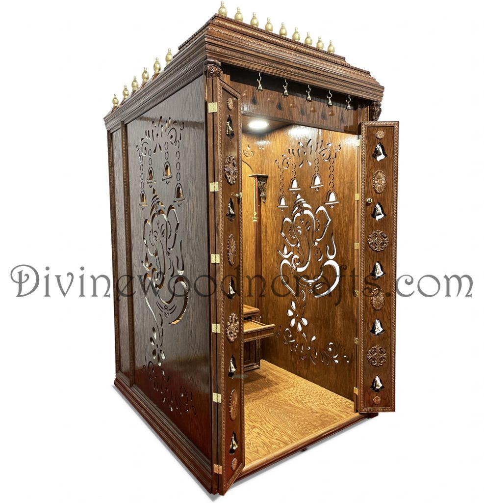 Shop 9 foot Custom Walk-In Pooja Unit | Divine Wood N Crafts