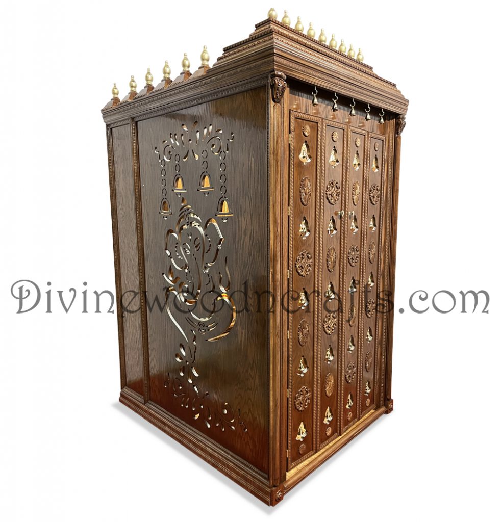 Shop 9 foot Custom Walk-In Pooja Unit | Divine Wood N Crafts