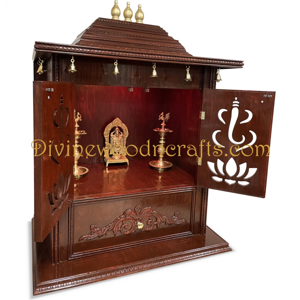 Corner Contemporary Pooja Mandir- Open Design- M #1 - Divine