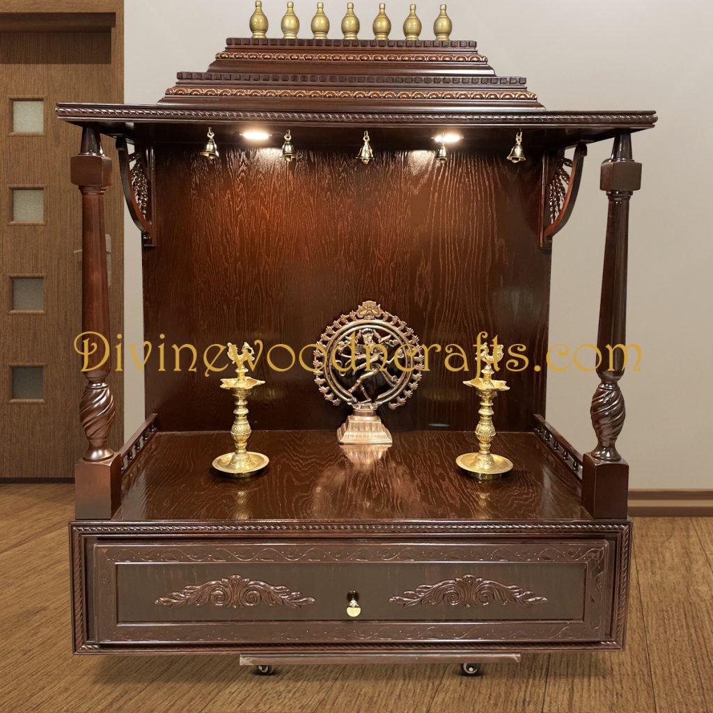 Get a Beautiful 48" Custom Pooja Mandir - Open Design M 3 | Divine Wood ...
