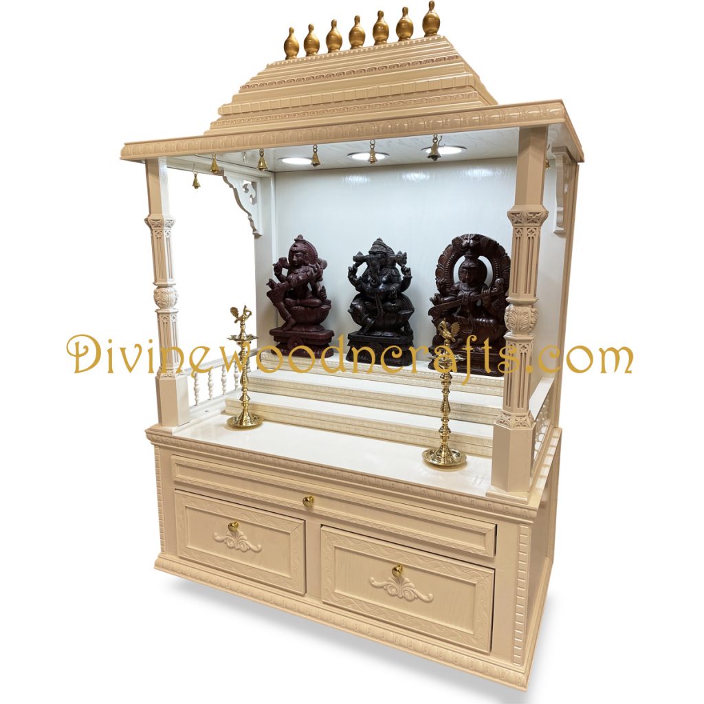 Handcrafted 48" Open Design Custom Pooja Mandir M #4