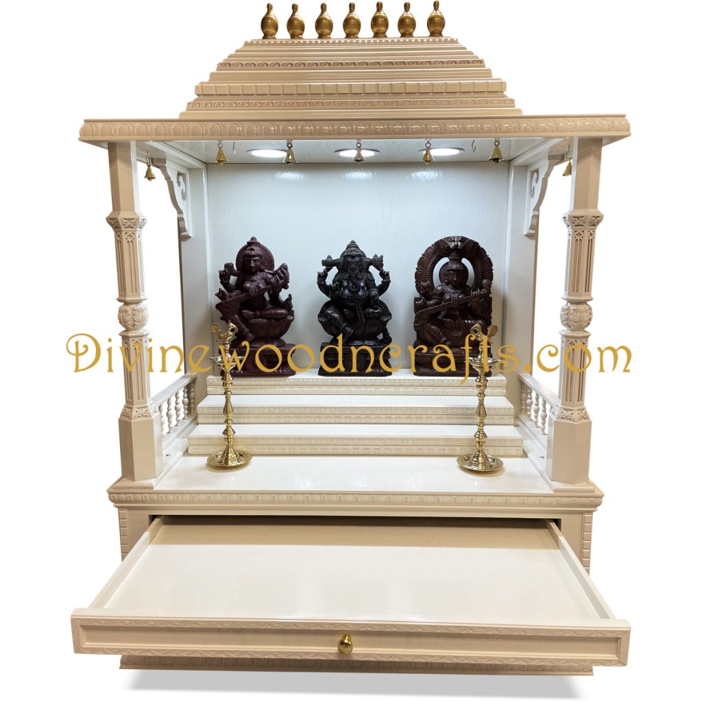 Handcrafted 48" Open Design Custom Pooja Mandir M #4