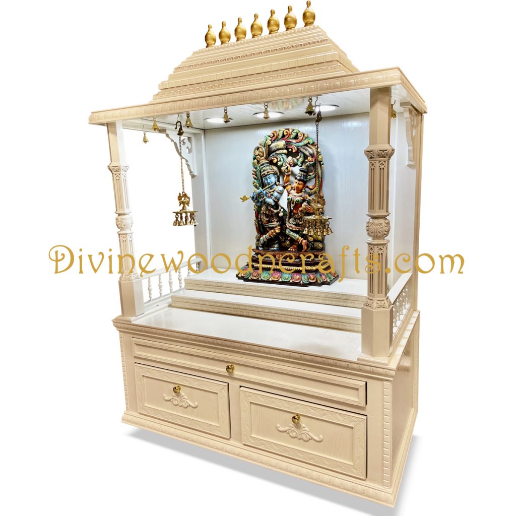 Handcrafted 48" Open Design Custom Pooja Mandir M #4
